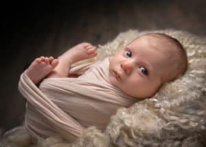 Zella ~ Newborn Session In Shades of Blue and Grey | One Big Happy Photo