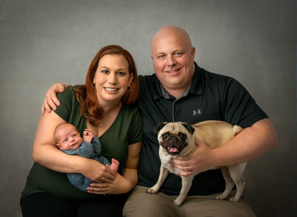 Family Newborn Photoshoot with Dog | One Big Happy Photo