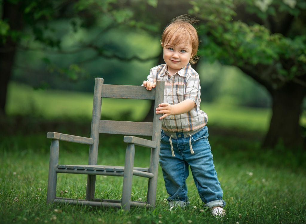 One Year Old Milestone Session Boy | Outdoor Toddler Photoshoot